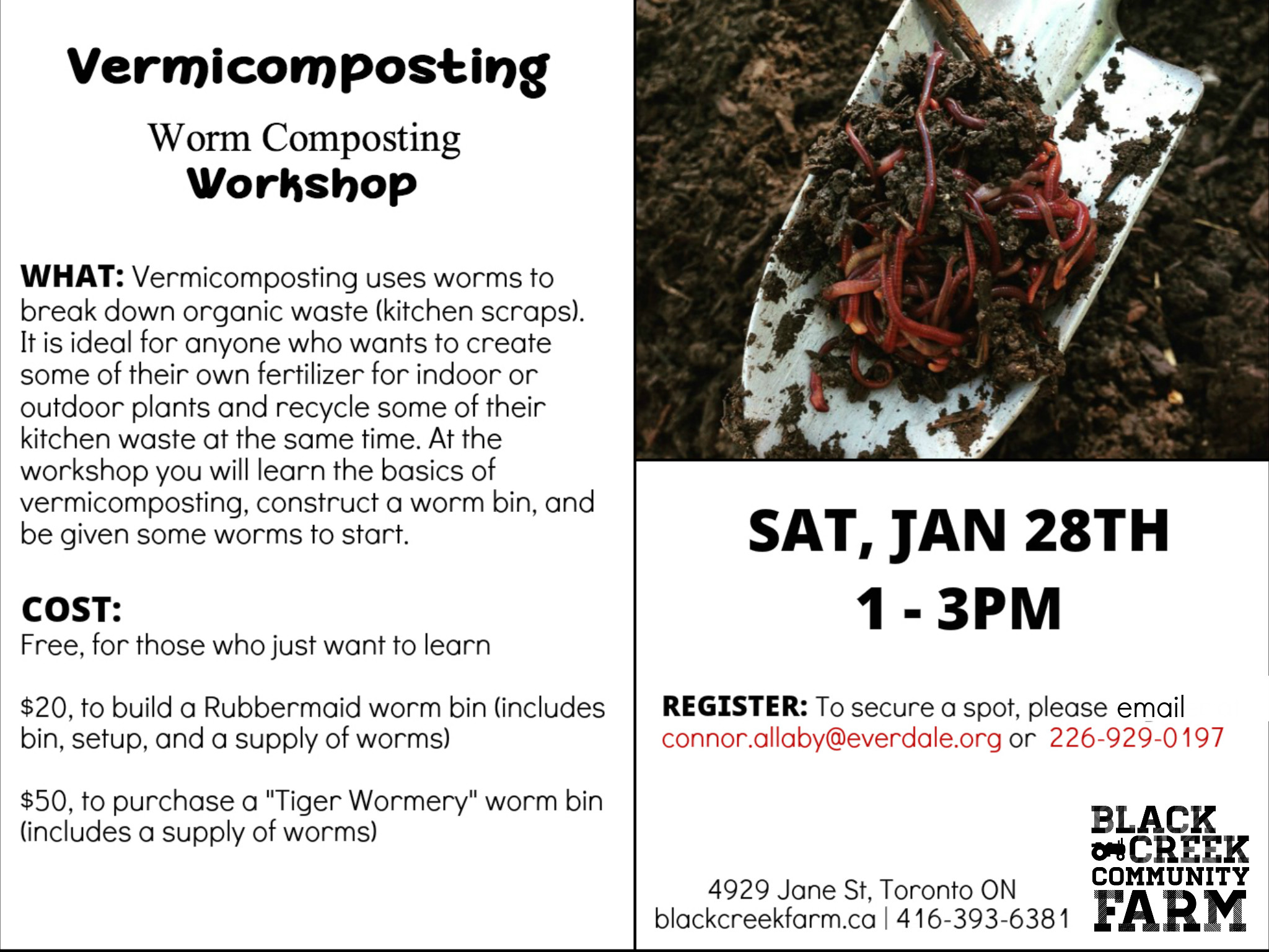 Black Creek Community Farm Vermicomposting Workshop